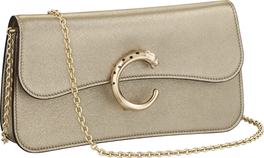 CRL1002382 - Mini chain bag, Panthère de Cartier - Golden metallic ...