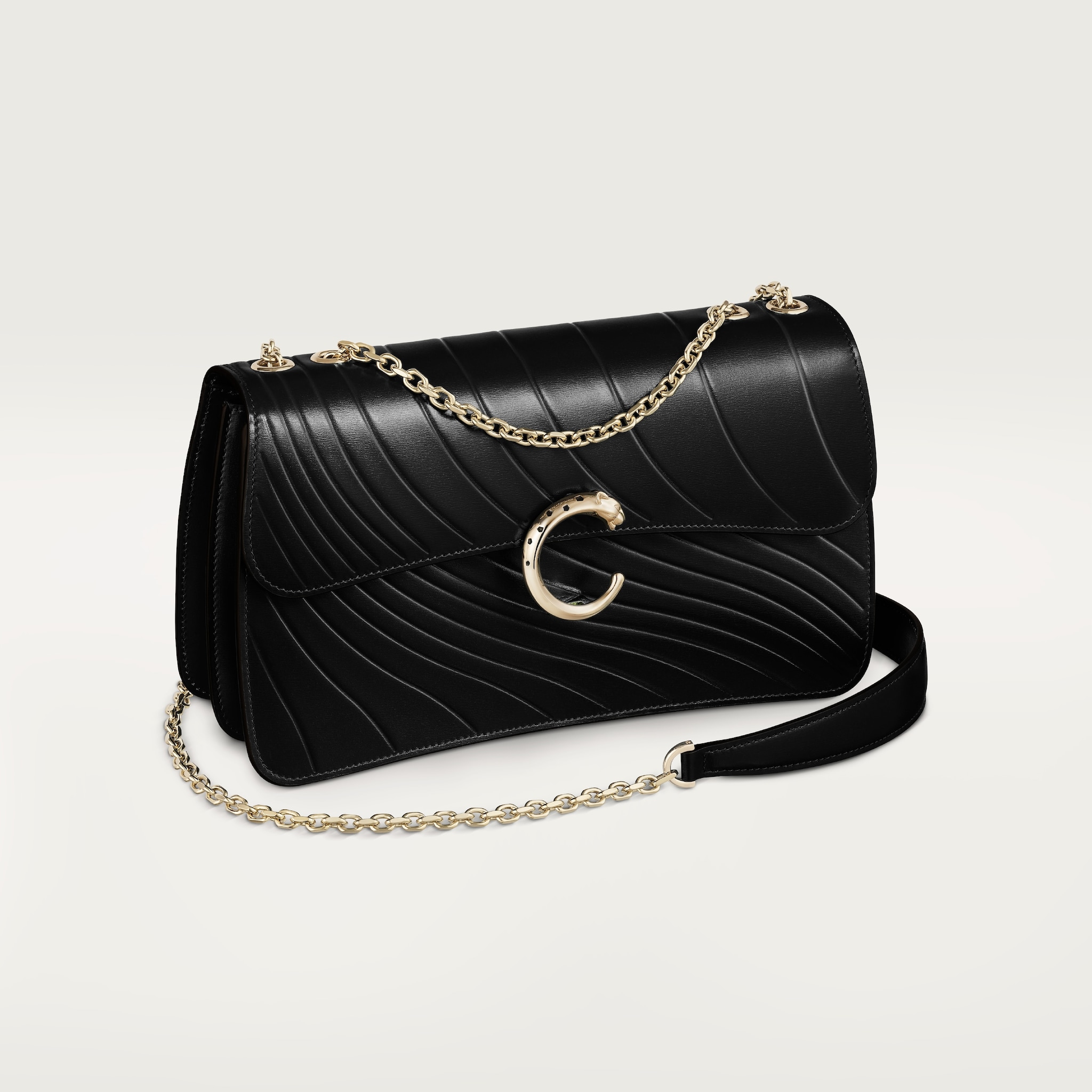 CRL1002512 - Chain bag small model, Panthère de Cartier - Black ...