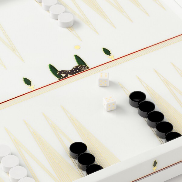 CROG000840 - Backgammon game with panther motif - Lacquered wood - Cartier